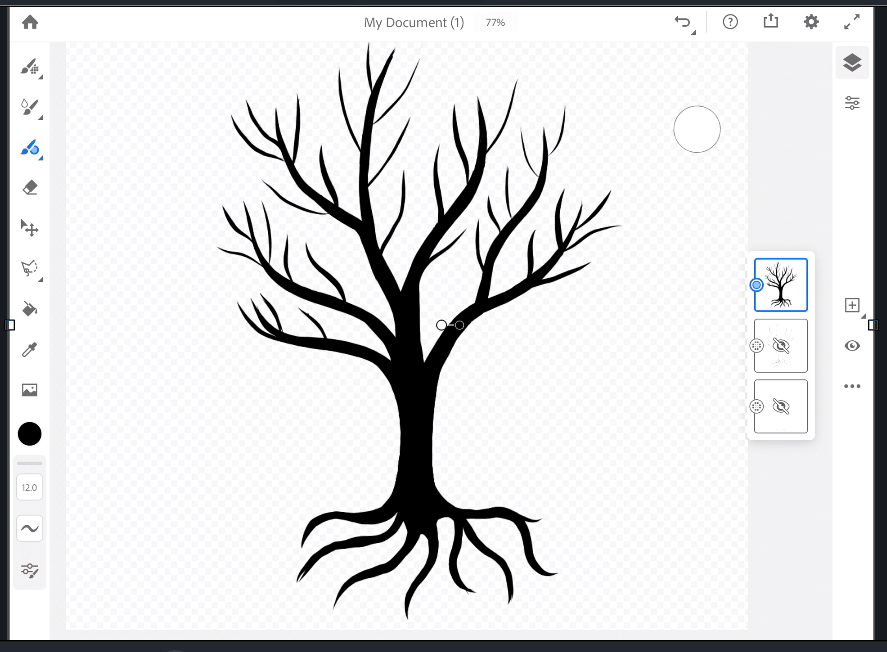 Adobe Fresco - Drawing a Tree with Vector Brushes | The Digital Art World